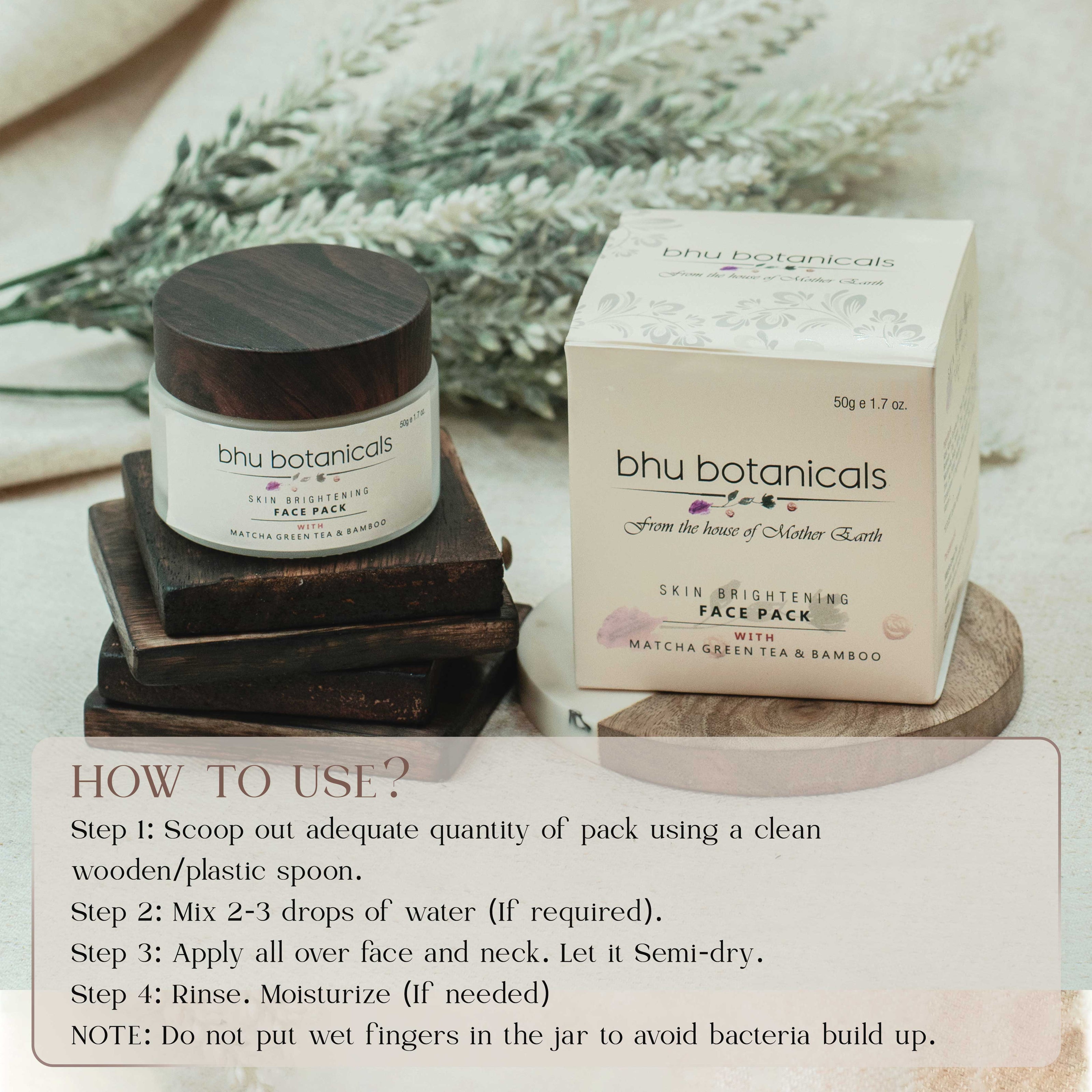 Skin Brightening Face Pack (with Matcha Green Tea & Bamboo) 50g