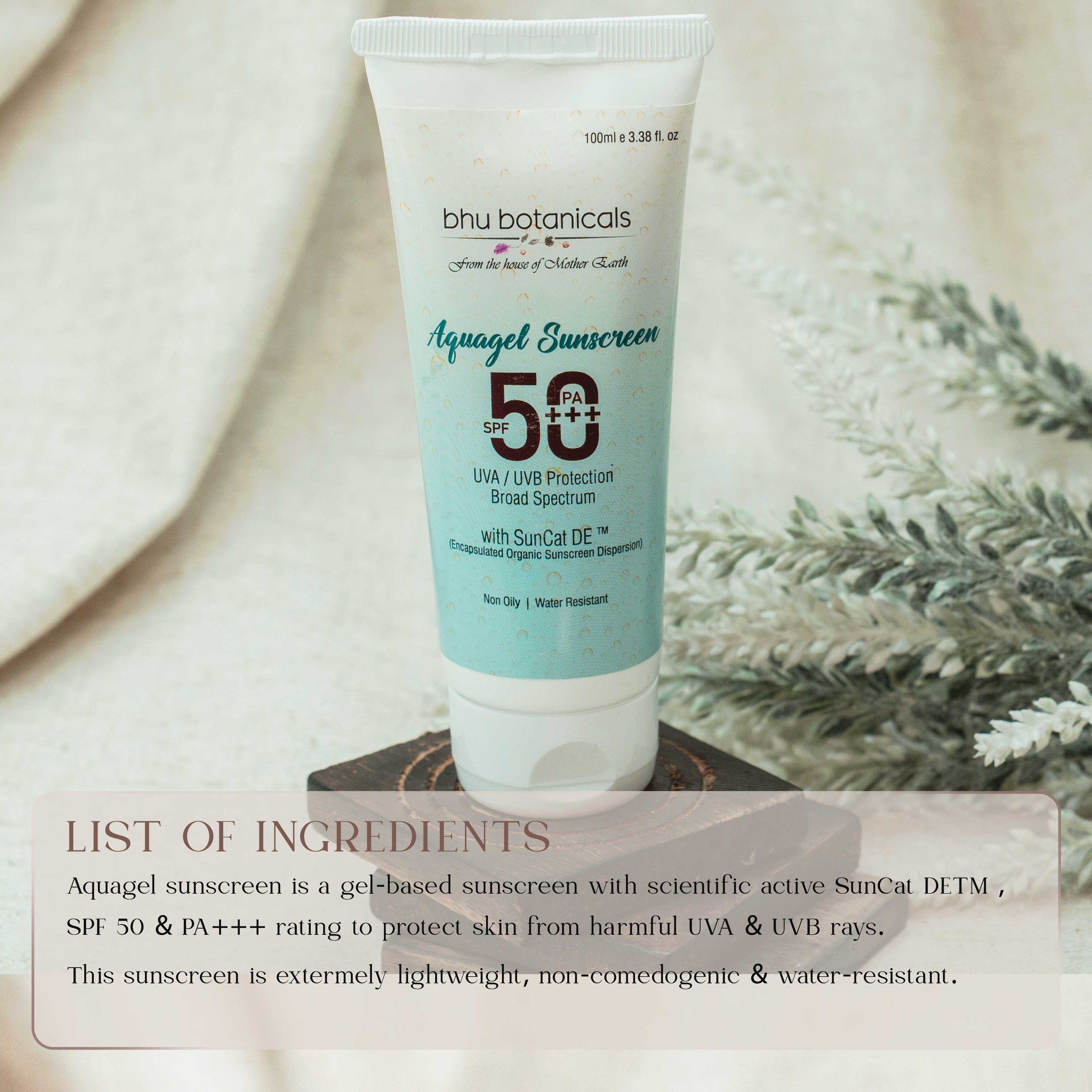 Aquagel Sunscreen SPF-50 PA+++ (Broad Spectrum Protection UVA/UVB) 100